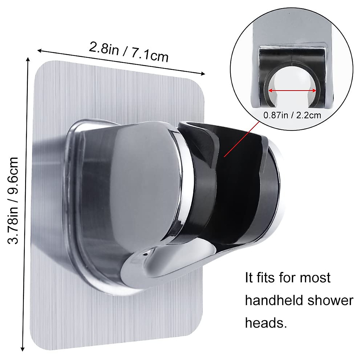 TCOTBE 2 Pieces Removable Shower Head Holder Adjustable Handheld Shower Head Holder Strong Shower Head Holder Suction Punch-Free Drill Free Adhesive Suction Cup Shower Wand Shower Hose Holder