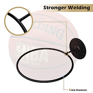 Suchek Steel Ball Holder Wall Mount, Display Rack Storage for Soccer, Basketball, Volleyball (2 Pieces)