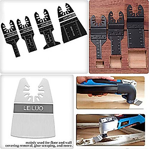 31Pcs Multitool Blades LEILUO Wood Metal Drywall Oscillating Tool Saw Blades Universal Quick Release Multitool Accessories Kit Packed by Storage Bag for Dewalt Milwaukee Makita and More