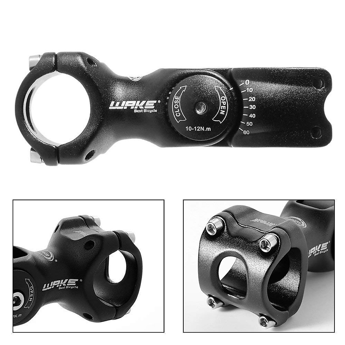 Trenztek Aluminum Alloy 0-60 Degree 110 mm Adjustable Bike Stem Riser Bicycle Handlebar Raiser Extender for Bicycle, MTB Mountain Bike, Road Bike (1 inch 25.4mm)