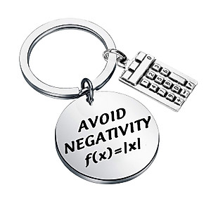 AKTAP Funny Mathematics Gift Avoid Negativity Math Keychain Math Lovers Jewelry Gift for Mathematician Math Student Graduation Gift (Math AVOID Keychain)
