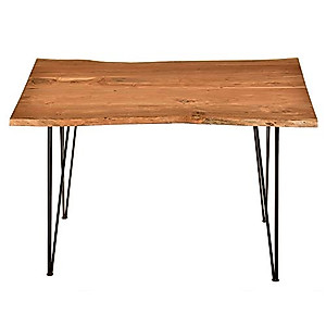 Carolina Classic SETI Live Edge Dining Table in Natural and Black