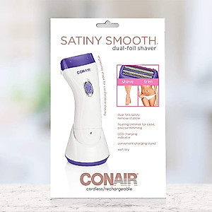Conair Ladys W/D Rechrg S Size 1ct Conair Satiny Smooth Dual Foil Wet/Dry Rechargabel Shaver