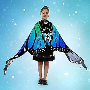 Tibeha Halloween Butterfly Wings for Women - Girls Kid Adult Costume Cape, Mask, Antenna Headband