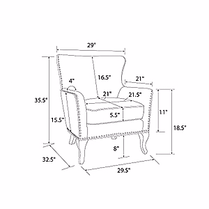 Dorel Living Reva Accent Chair, Blue