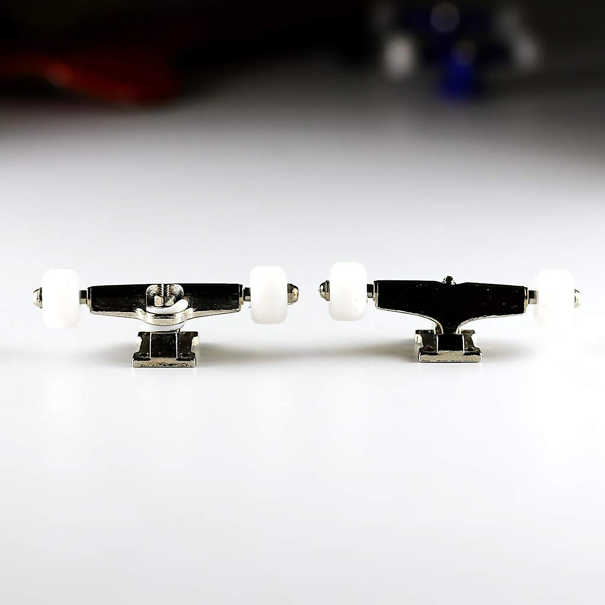 NOAHWOOD Fingerboard Complete PRO 6-Layer Bamboo Handmade Fingerboards NW5.0 Deck (100x33mm Deck+NW3.0 King Trucks 34mm Silvery +2.0 White Wheels) King of Skate Red