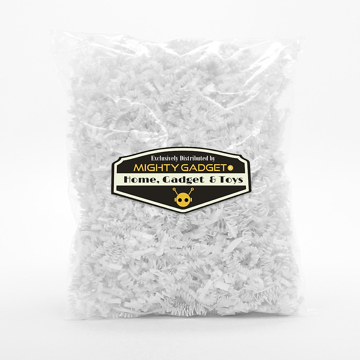 Mighty Gadget 1 LB White Crinkle Cut Paper Shred Filler for Gift Wrapping & Basket Filling (Made in the USA)