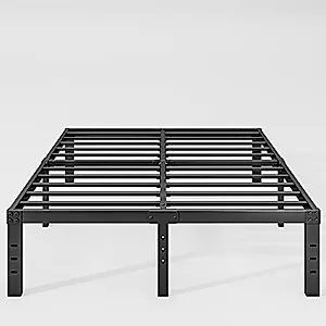 Sementa King-Bed-Frames 16 Inch High Heavy Duty-Platform-Mattress-Foundation - No Box Spring Needed,Storage Underneath,Easy Assembly,Noise Free,Black