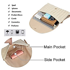 YYIHER Straw Clutch Bags for Women, Straw Shoulder Bag Summer Purse Woven Beach Bags Envelope Bag for Ladies White