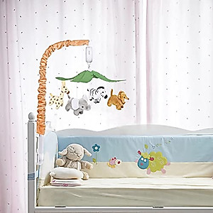 CLYMENE Safari Animals Baby Musical Crib Mobile - Jungle Animals Mobile for Crib with 12 Lullabies for Baby Boys and Girls | Safari Nursery Decor