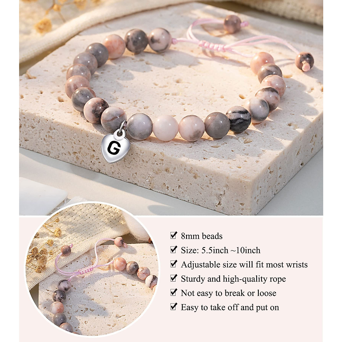 UNGENT THEM Granddaughter Gifts from Grandma Letter G Initial Bracelets for Teen Girls Christmas Birthday Valentine's Day Gifts for Girls Jewelry