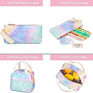 CAMTOP Girls Backpack with Lunch Box set Teen Backpack for School Bookbag