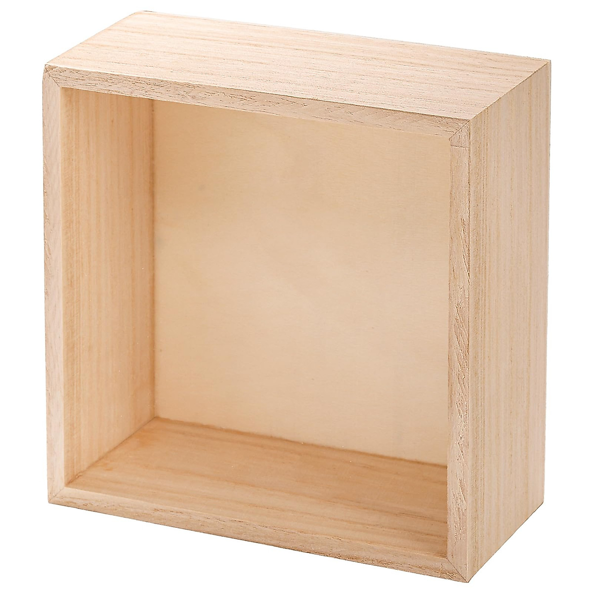 Frcctre 8 Pack Unfinished Wooden Box, 6 x 6 Inch Square Rustic Wooden Box Storage Organizer Box Small Wooden Box for Crafts, Centerpiece, Home Decor, Storage, Collectibles, Succulent, Drawer