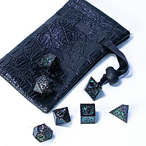 UDIXI Metal DND Dice Set, 7PCS Polyhedral D&D Dice Set Dragon d and d Dice for Dungeons and Dragons Role Playing Dice Game and Other Tabletop Game (Black 12)