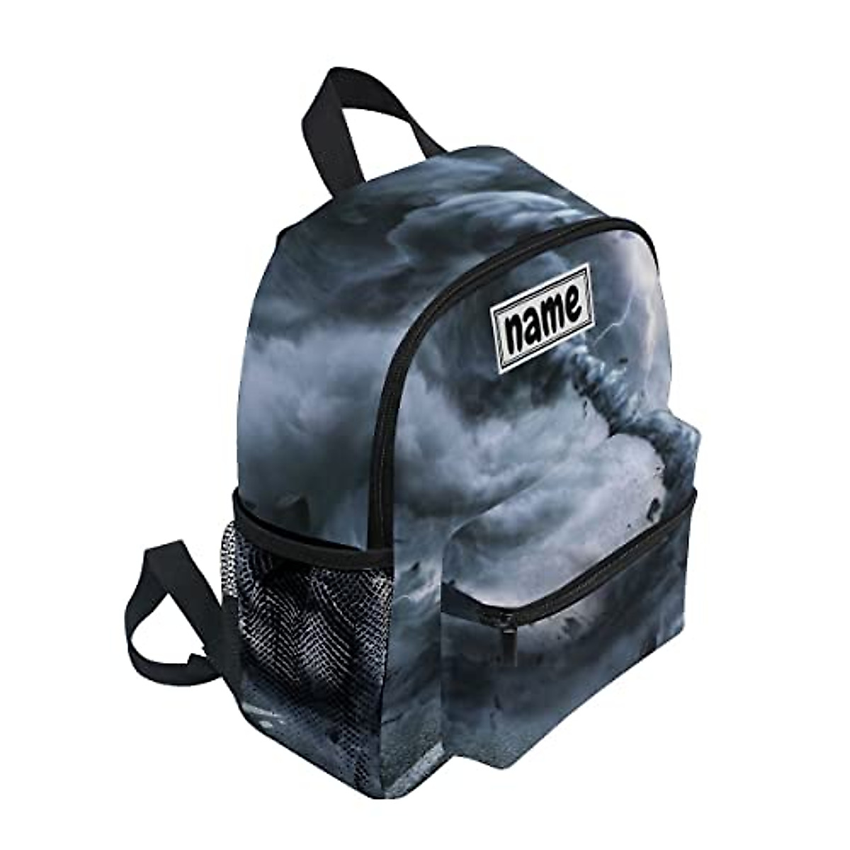 Glaphy Custom Kid's Name Backpack Tornado Pattern Toddler Backpack for Daycare Travel Personalized Name Preschool Bookbag for Boys Girls