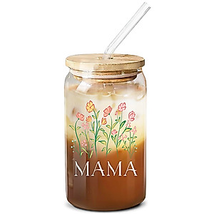 NewEleven Mothers Day Gifts For Mom - Unique Birthday Gifts For Mom, Mother, Wife, New Mom, Bonus Mom, Pregnant Mom - 16 Oz Coffee Glass