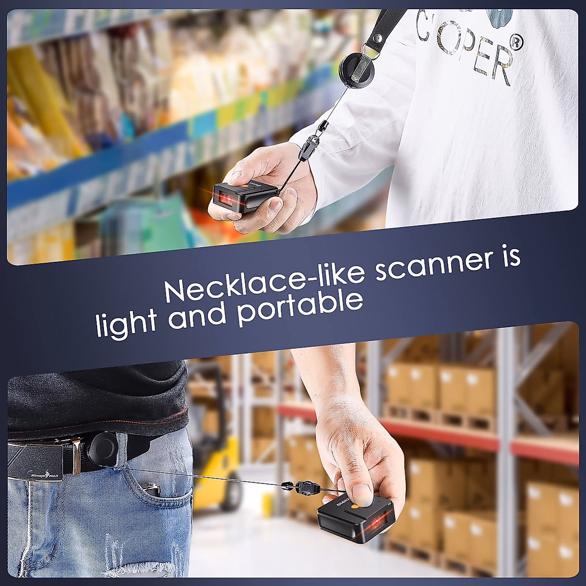 Eyoyo Wearable Glove 1D Bluetooth Barcode Scanner, Left&Right Hand Wearable,1D Finger Trigger Wireless Bar Code Reader Inventory with Retractable Lanyard Compatible with iPhone iPad Android Tablet