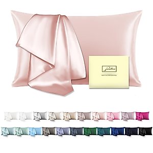 Mulberry Silk Pillow Cases Standard Size Silk Pillowcase with Zipper Soft Breathable Smooth Cooling Satin Silk Pillow Covers for Sleeping for Hair and Skin (Coral,20"X 26",1Pcs)