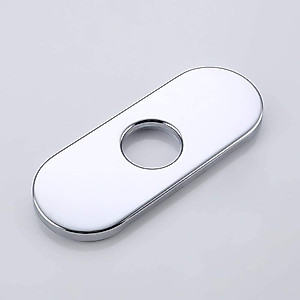 Wovier Faucet Plate,Chrome Sink Hole Cover Plate,6" Circular Escutcheon Plate 304 Stainless Steel Deck Plate for 1 or 3 Hole Bathroom or Kitchen Sink Faucet Mixer Tap