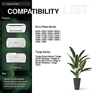 Economink 64XL Black Ink Cartridge, Remanufactured Replacement for HP 64 HP64 Worked with HP Envy Photo 7855 7155 6255 7164 6222 6252 7134 7830 7864 7800 6230 6220 6234 7120 Tango Smart Printer