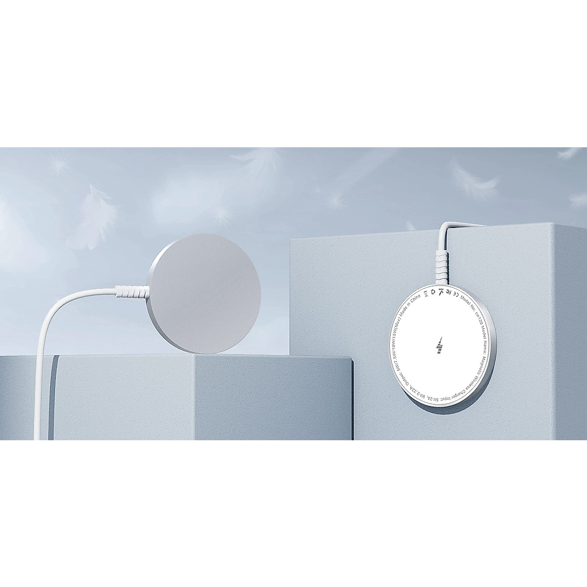 Magnetic Wireless Charger for iPhone: Mag Safe Charger Fast Charging Pad 2 Pack Compatible with iPhone 15 14 13 12 Pro Max Plus & Airpods 2 3 Pro (No Adapter)