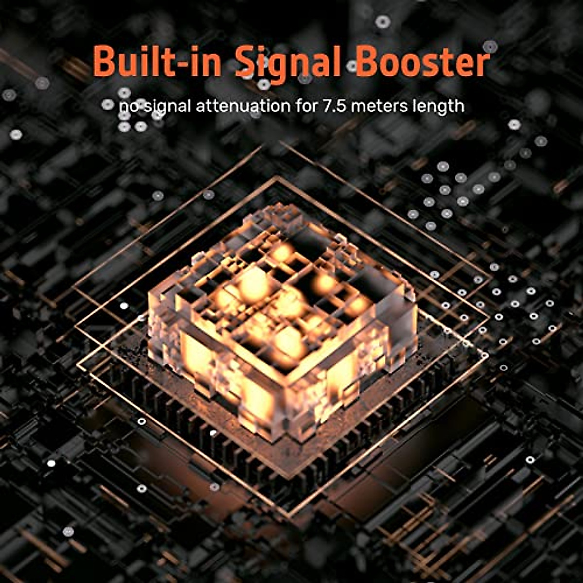 Alxum USB 3.0 Extension Cable 25FT, Active USB Extension Cable Male to Female with Signal Booster, Long USB Repeater/Extender Cord 7.5 Meters for Printer, Webcam, Mouse, with 5V2A Power Adapter