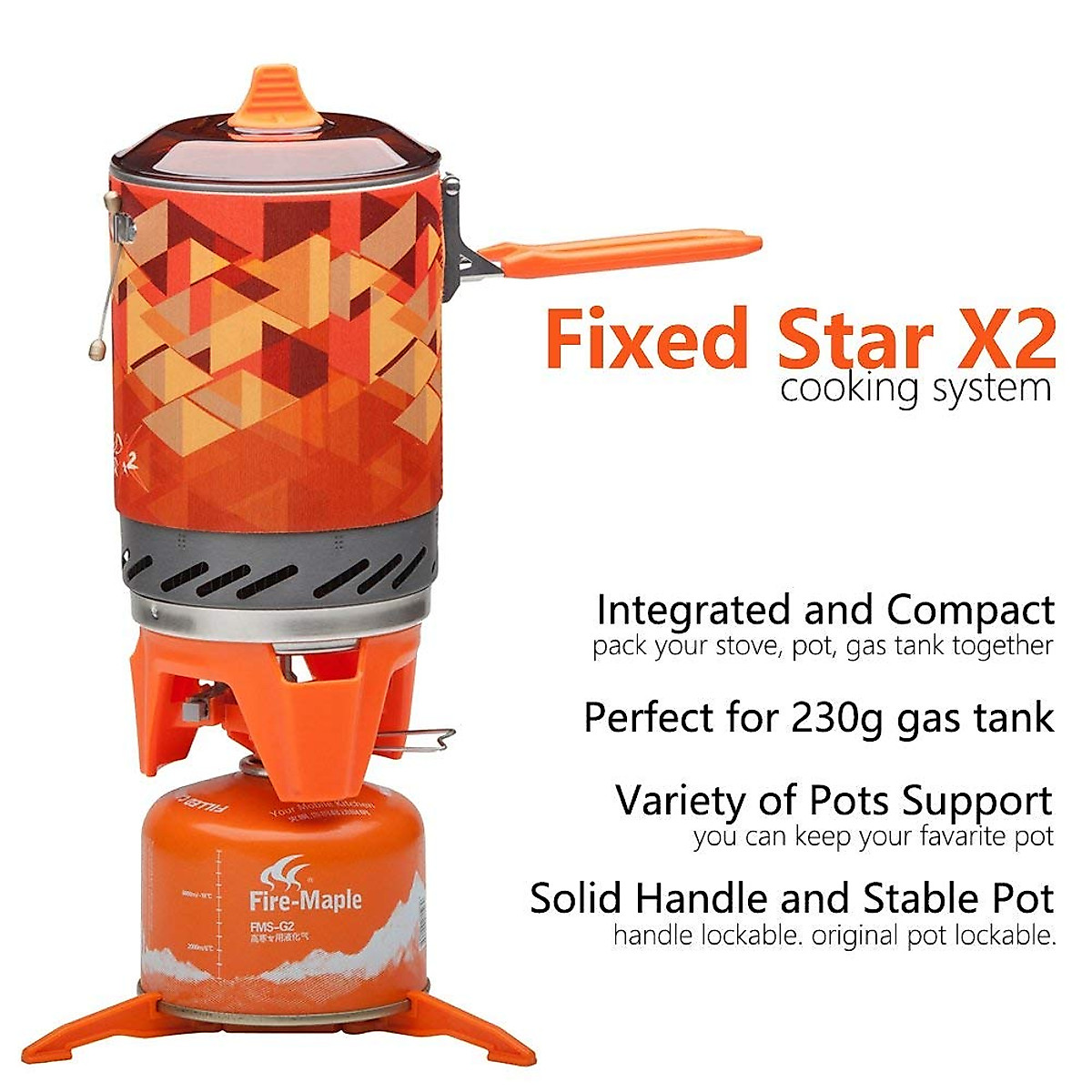 Fire Maple X2 Cooking System Portable Backpacking Camping Stove Camping Pot with Piezo Ignition