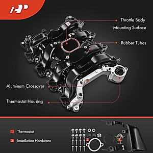 A-Premium Engine Upper Intake Manifold W/Gasket [SOHC, 8Cyl 4.6L] Compatible with Ford E-150, E-250 2007-2008, F-150 2007-2008, Lobo 2007-2008, Replace for# 019495456162