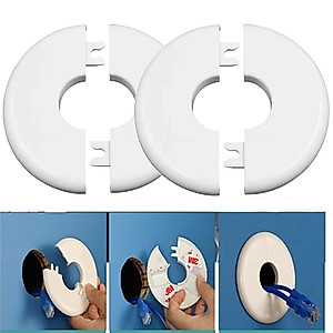 ABS Wall Split Flange Self-Adhesive Tape Round Escutcheon Plate Cover for Water Pipe Faucet Decoration Accessories faucet pipe flange pipe cover (33)