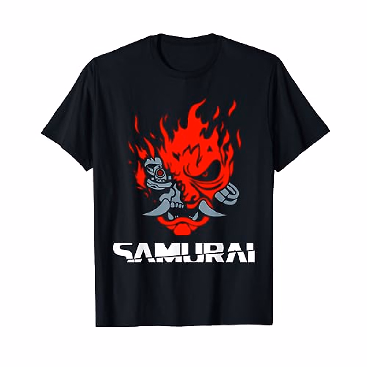 Samurai Japanese Demon Mask Edge Cyber Runners Punk T-Shirt