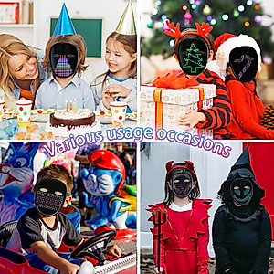 COKOTEE Kids Led Mask, Light up Mask with Gesture Sensing, Halloween Face Transforming Mask for Festival Cosplay, Parties, Gifts for Boys for Girls(Ages 5+)