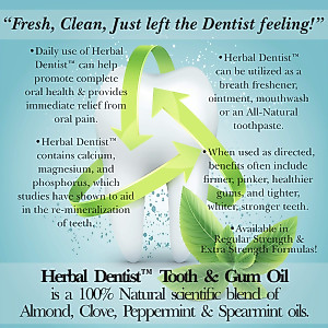 Herbal Dentist Tooth & Gum Oil - #1 Treatment for Gum Disease, Periodontal Disease, Gingivitis, Bleeding Gums, Receding Gums, Toothache, Oral Pain, Abscessed Tooth, Bad Breath
