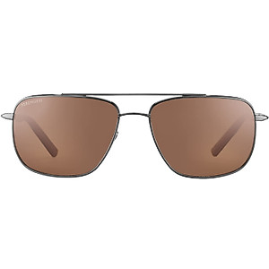 Serengeti Pilot 8799 Classic Metal Spello, Shiny Gunmetal/Dark Chocolate brown Mineral Polarized Drivers, One Size