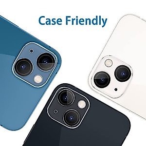 Dengduoduo 【3 Pack】 Tempered Glass Camera Lens Protector for iPhone 14 6.1" & iPhone 14 Plus 6.7", Ultra HD, 9H Hardness, Anti-Scratch, Case Friendly, Easy to Install [No Affect on Night Shots]