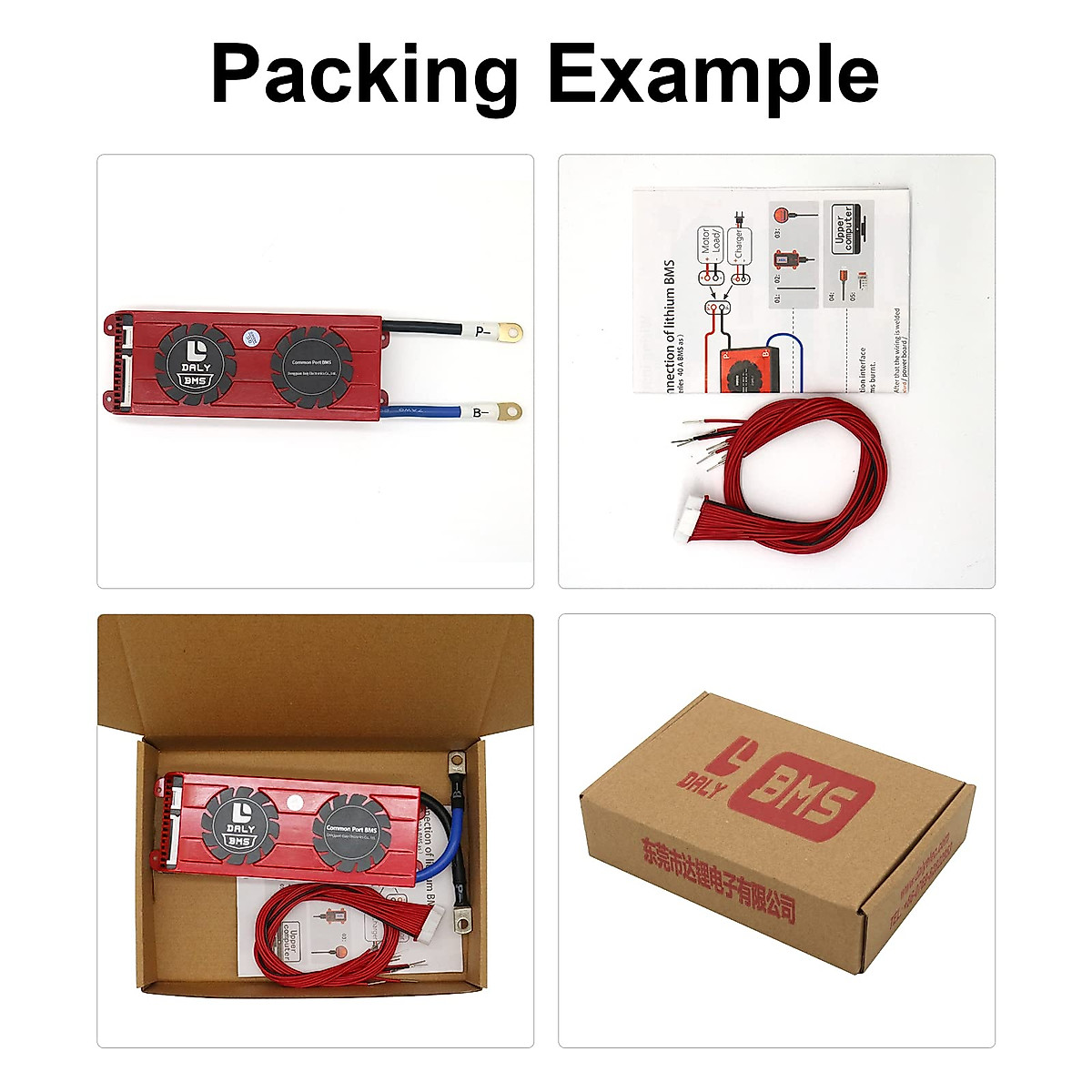 DALY BMS 13S 48V 80A Li-ion Battery Protection Module PCB Protection Board with Balance Leads BMS for 18650 Battery Pack 48V(Standard BMS,80A Fan)