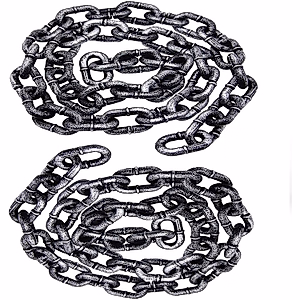 2 Pack Fake Halloween Chains Decoration, Halloween Costume Chain, 12 Feet(6Ft Each) Halloween Plastic Chain, Halloween Party Favor Sets, Great for Costume Party