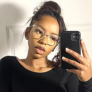 Zeelool Cat Eye Glasses Frame for Women Clear Lens Chandrika ZOP01899-02 Crystal