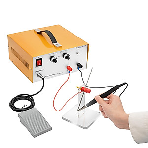 Gdrasuya10 600W 80A Pulse Spot Welder Jewelry Spot Welding Machine with Foot Pedal Control, Spot Welder Welding Machine Gold Silver Jewelry Spot Fast Welding Tool Earring Welding Machine