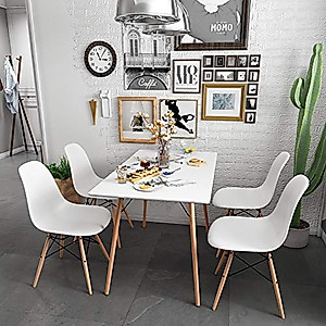 CozyCasa 7.2 Inch Kitchen Dining Table Modern Dining Table for Small Spaces Home Office Kitchen Dining Room Cafe, Simple Dinner Table in White, 7.2 Inch