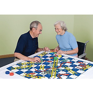 S&S Worldwide Jumbo Snakes & Ladders Game with 40" x 40" Vinyl Game Board Oversized Game Tokens and Inflatable Dice.