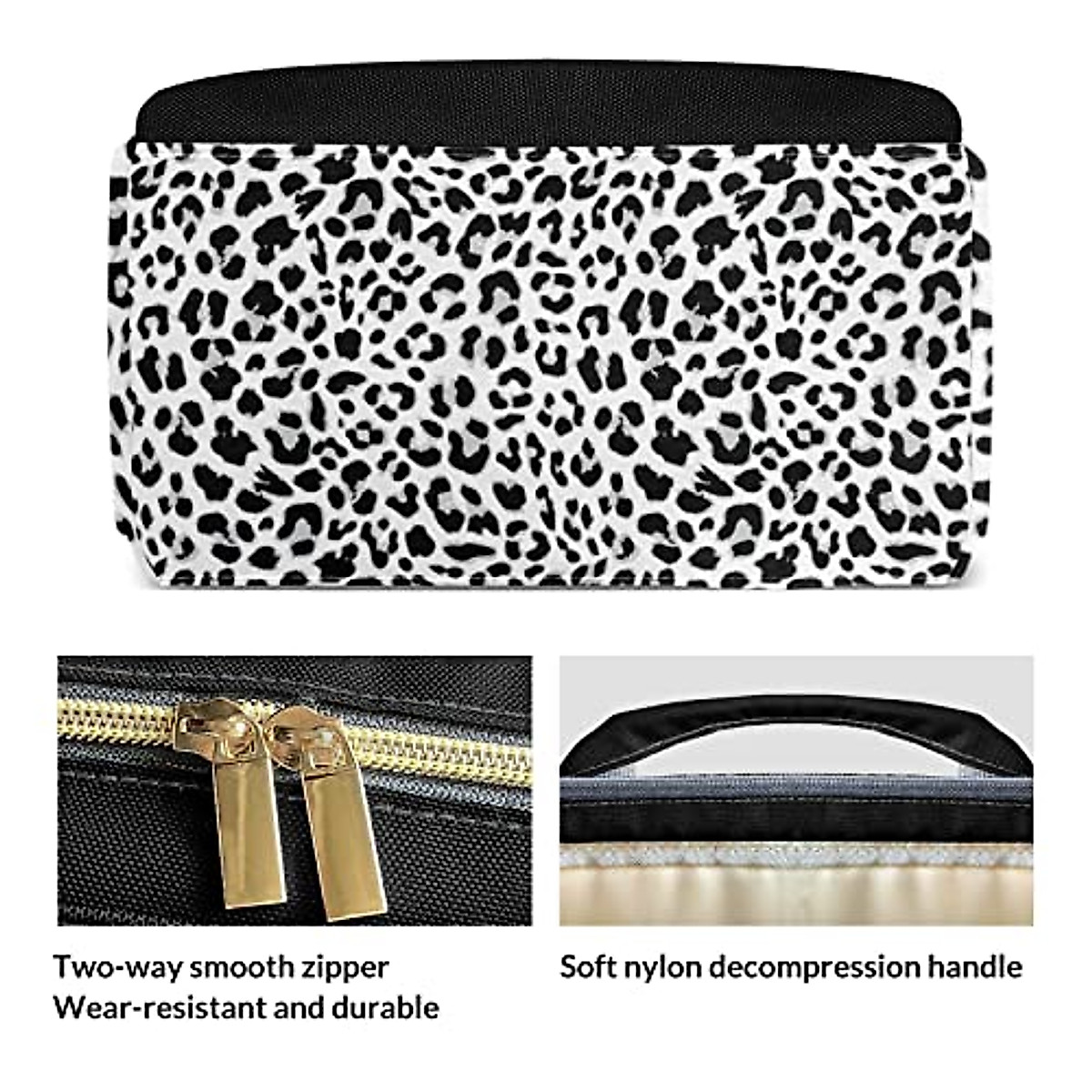 Anneunique Leopard Print Mummy Bags Custom Text Personalized with Name Diaper Bags Giving Backpack Black White