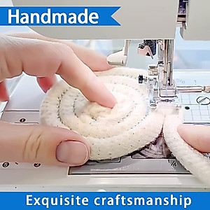 Hispqser 2pack White Woven Baskets, Natural Small Cotton Rope Storage Cute Round Decorative for Toys Decorative Hamper for Nursery Round Thicken Kids Baskets Key Bowl 7.48 * 7.48 * 3.54 in