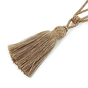 MALANOV 2 Pack Curtain Tiebacks, Strong Heavy Handmade Natural Jute Rope Drapery TieBacks, Decorative Holdbacks Holders for Window Sheer and Blackout Panels