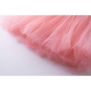 Niyage Baby Girls Spaghetti Strap Dress Princess Toddler Sleeveless Soft Tulle Tutu Sundress Pink 130