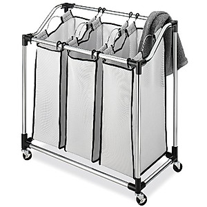 Whitmor Chrome Laundry Sorter with Foam Mesh Bags