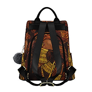 ALAZA Mulatto Girl Portrait with Black Cat Backpack with Keychain for Woman Ladies