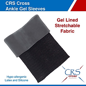 CRS Cross Ankle Gel Sleeves - Padded Skate Socks. Ankle, Foot and Lower Leg Cushion and Protection for Figure Skating, Ice Hockey, Roller or Inline Skating, Riding or Ski. 2 Black Ankle Gel Sleeves