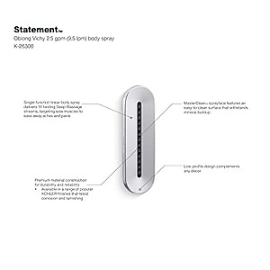 KOHLER 26300-BN Statement™ Oblong Vichy Single-Function 2.5 GPM Body Spray, Vibrant Brushed Nickel