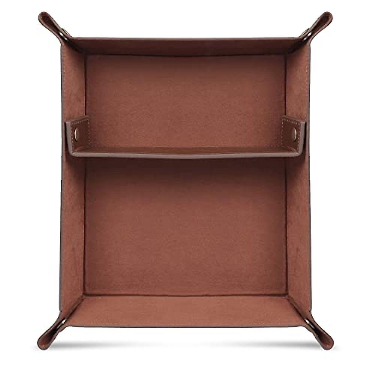 Londo Leather Tray Organizer - Practical Storage Box for Wallets, Watches, Keys, Coins, Cell Phones and Office Equipment