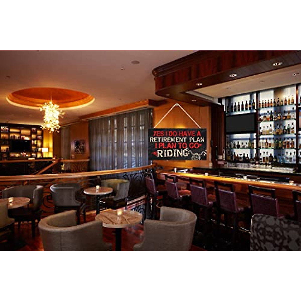 Motorcycle Sign Man Cave Hanging Plaque Gifts for Dad Grandad Brother Gifts for Men Retirement Keepsake 10" X 5" (US-G076)